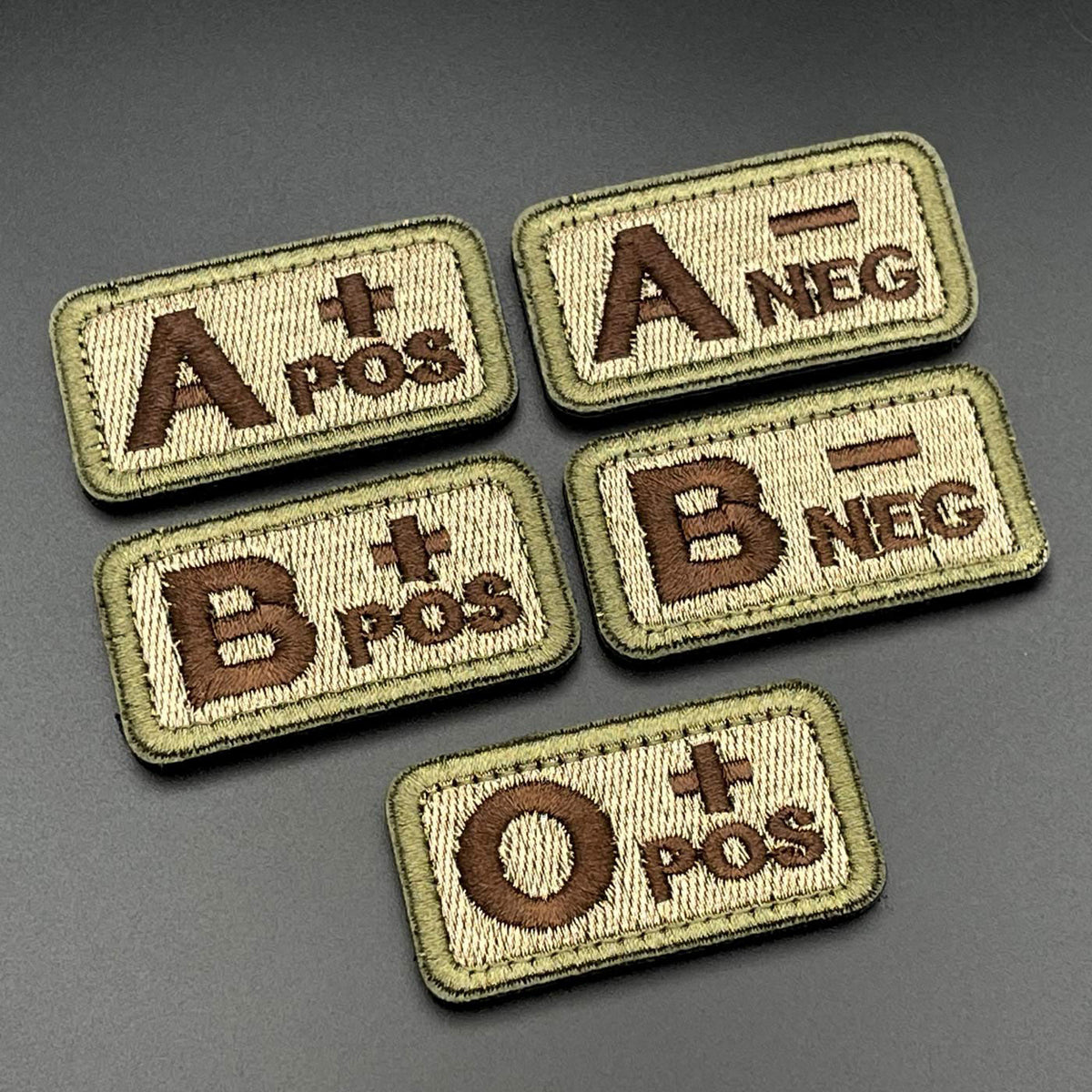 Blood Group Patch Coyote/Green: Hook & Loop, 5cm – Task Outdoor