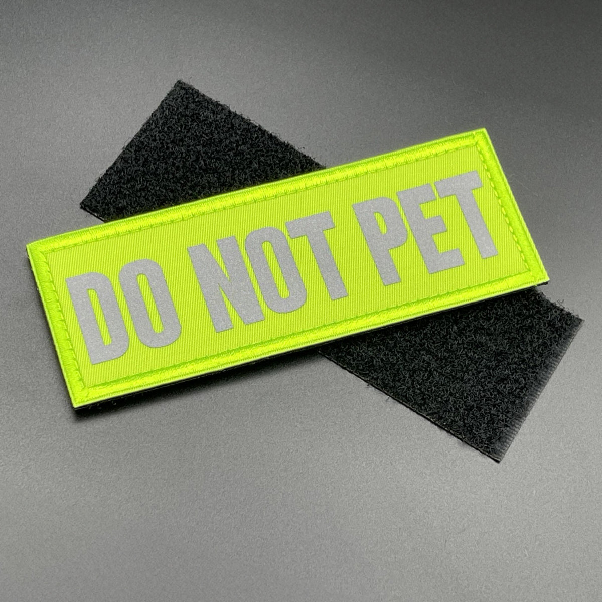 Do Not Pet Dog Harness Patch Hi Vis Yellow Hook & Loop 11cm – Task Outdoor