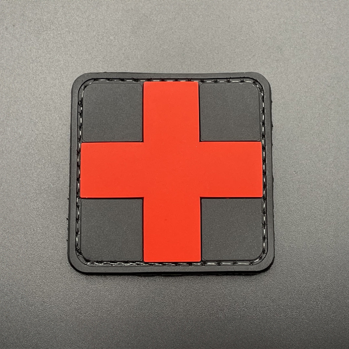 Medic Cross Patch Black, PVC, Hook & Loop, 5cm – Task Outdoor