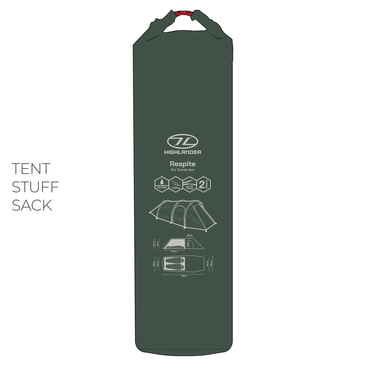 Highlander Respite 2 Person Extended Tent - Larger Backpacking Tent ...