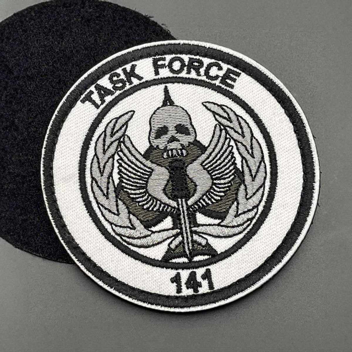Task Force 141 Patch White, Hook & Loop, 8cm – Task Outdoor